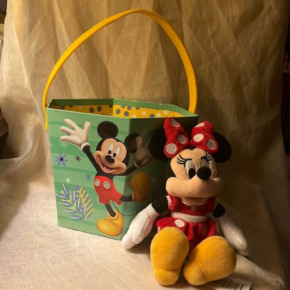 Disney | Toys | Mickey Mouse Cardboard Basket Wfelt Handle Small ...